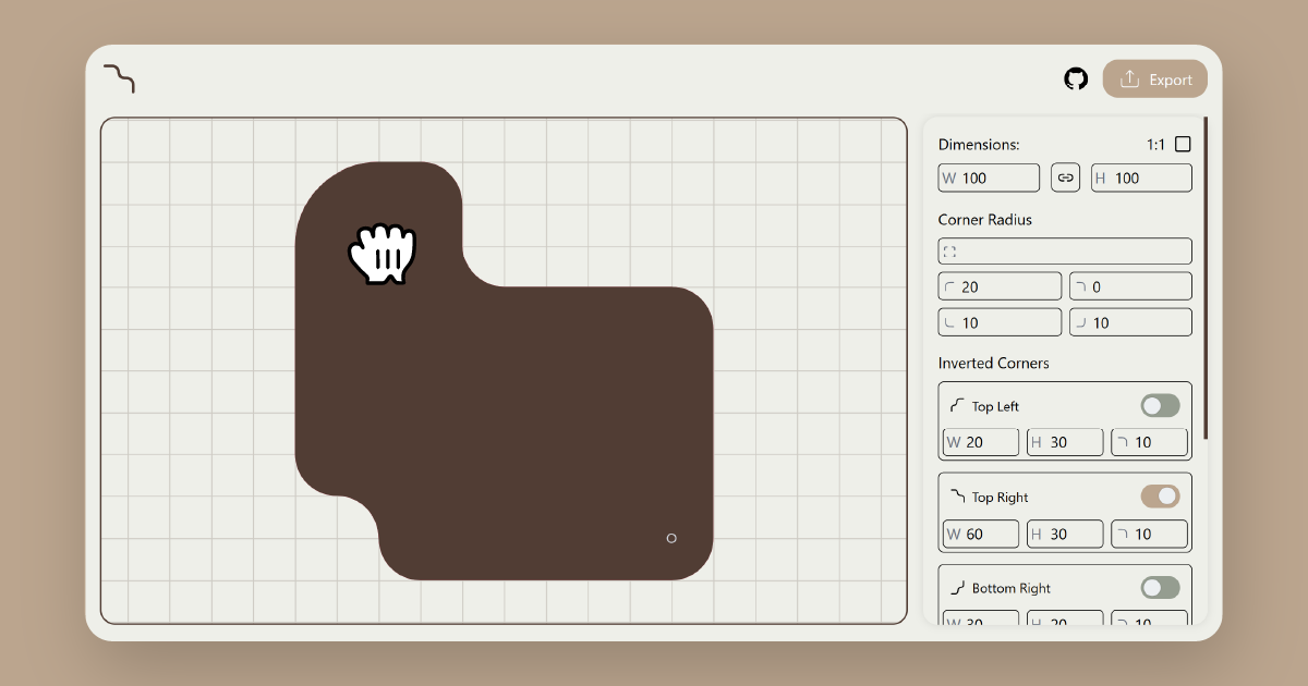 Inverted Border Radius CSS Generator | Corner Inverter